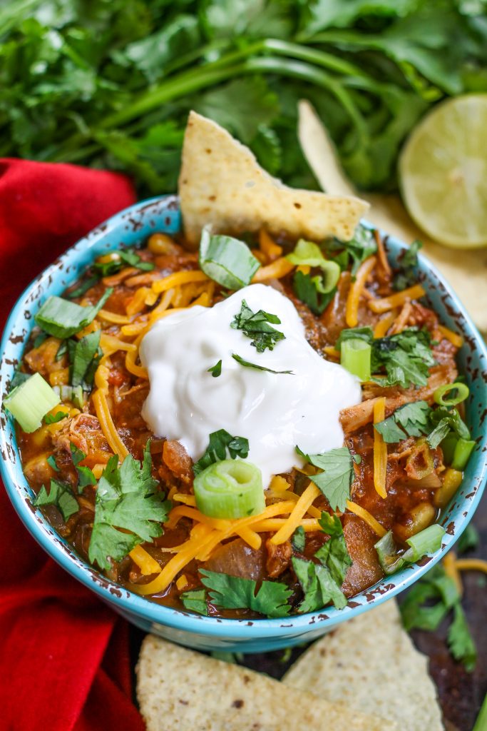 Hint of Lime CrockPot Chicken Chili Recipe - Sugar Spices Life